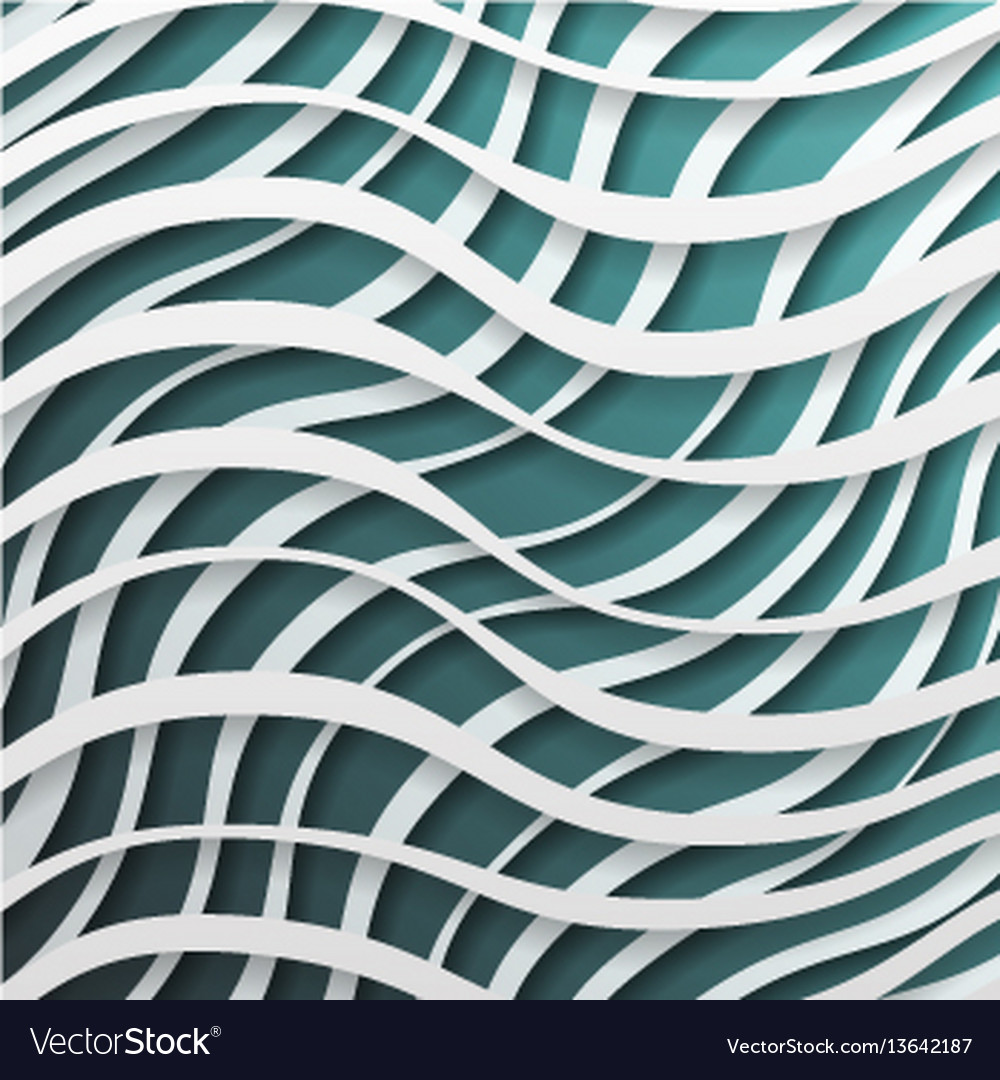 Paper waves 3d realistic template design Vector Image