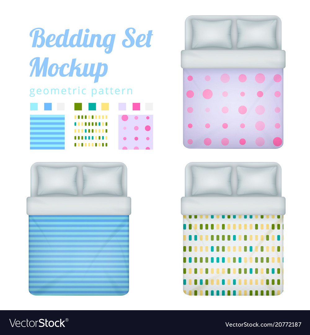 Queen bedding patterns set Royalty Free Vector Image