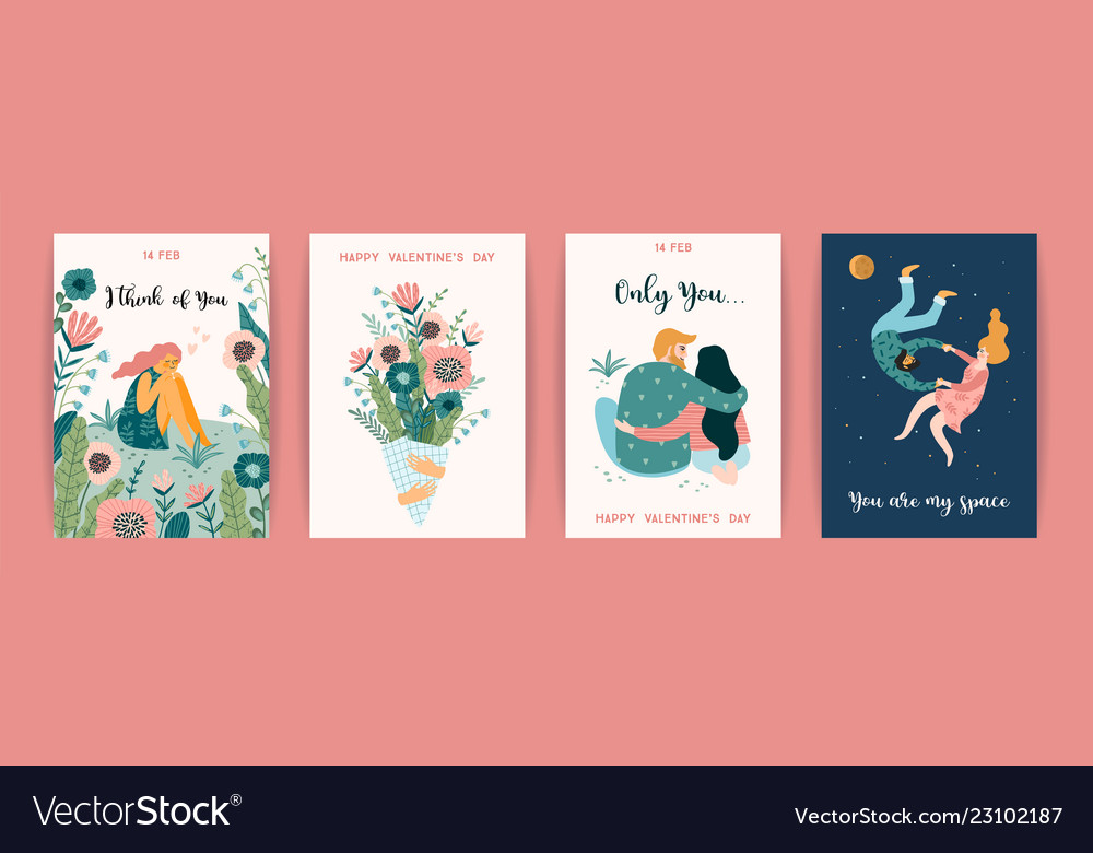 Romantic set cute design Royalty Free Vector Image