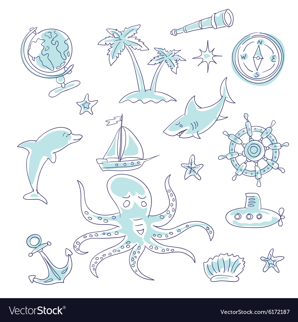Sea adventures Royalty Free Vector Image - VectorStock
