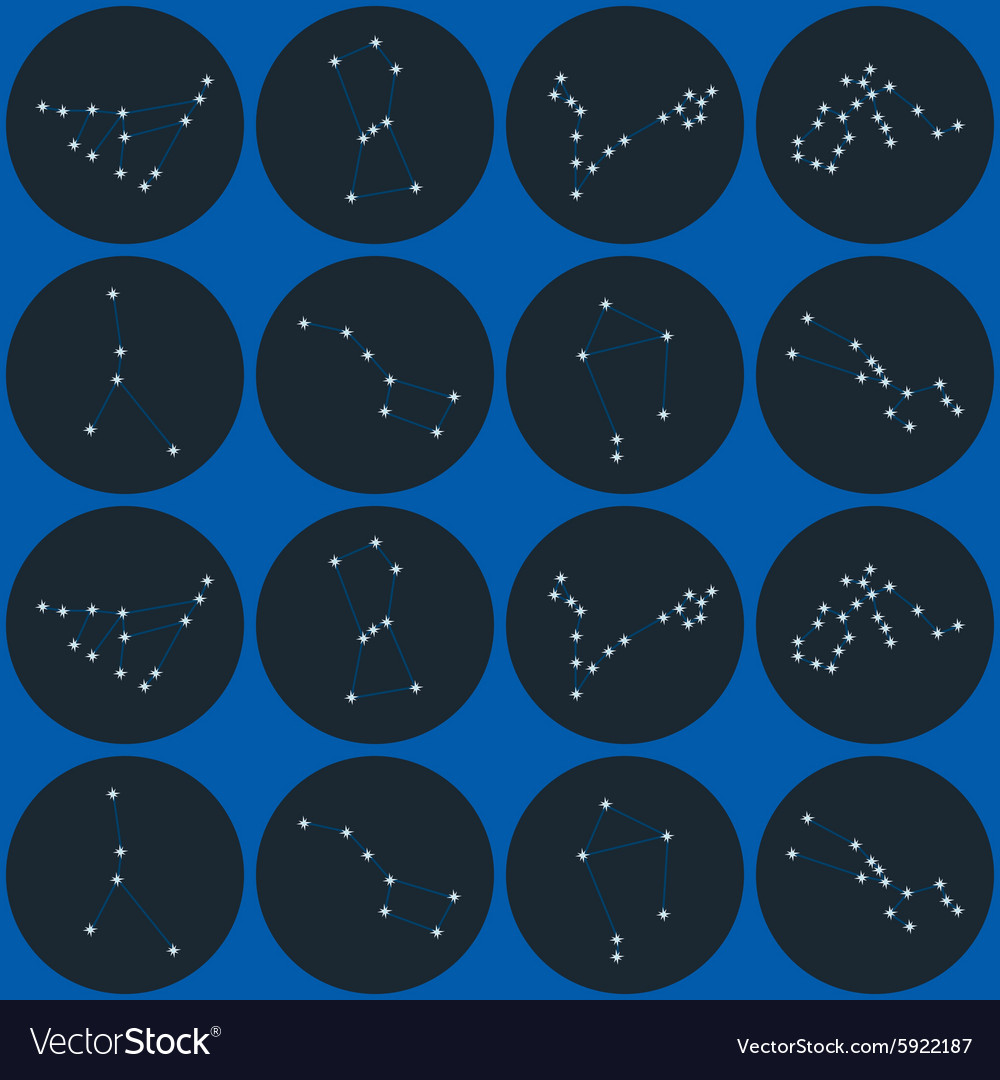Seamless background with different constellations Vector Image