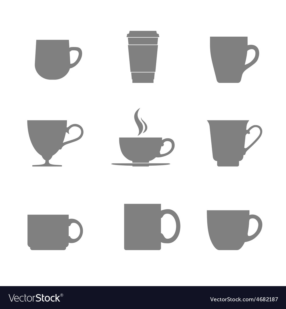Tea cup icon set Royalty Free Vector Image - VectorStock