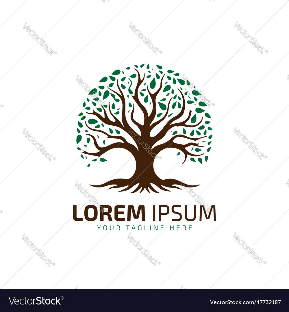 Tree logo design template icon Royalty Free Vector Image