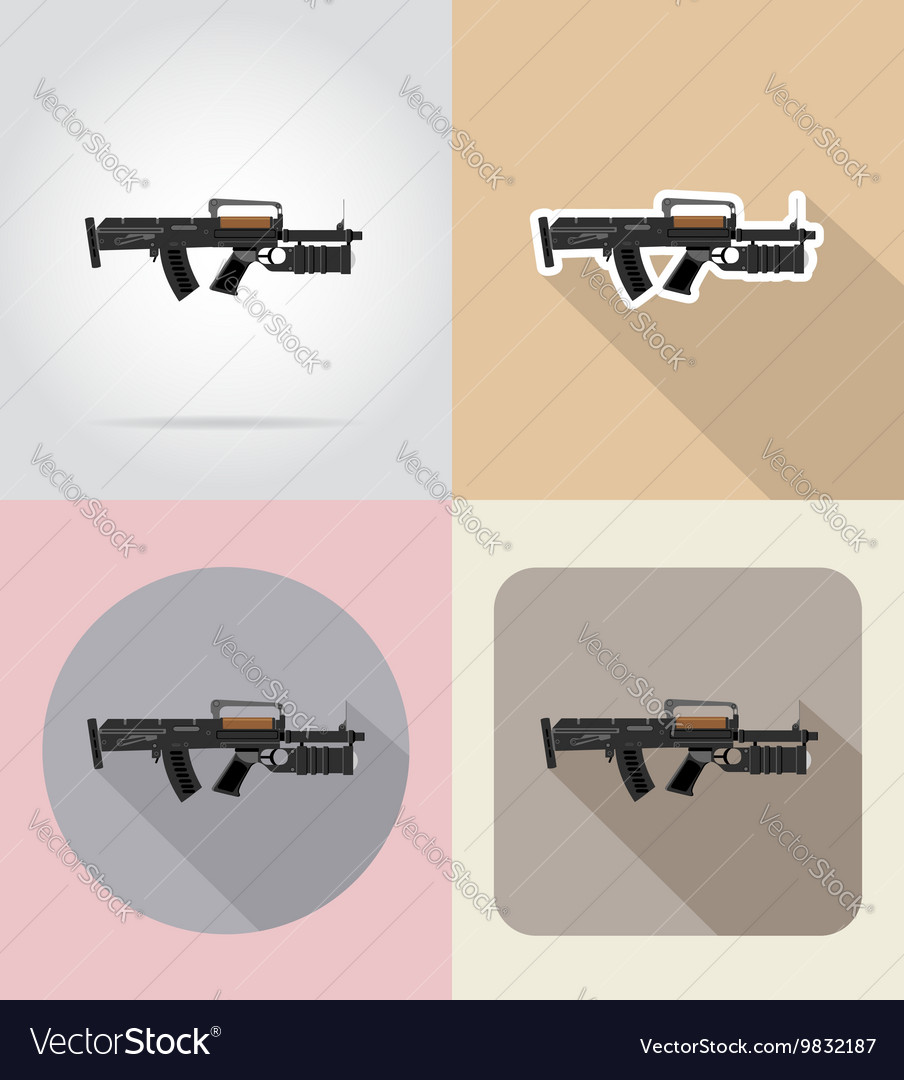 Weapon flat icons 09 Royalty Free Vector Image