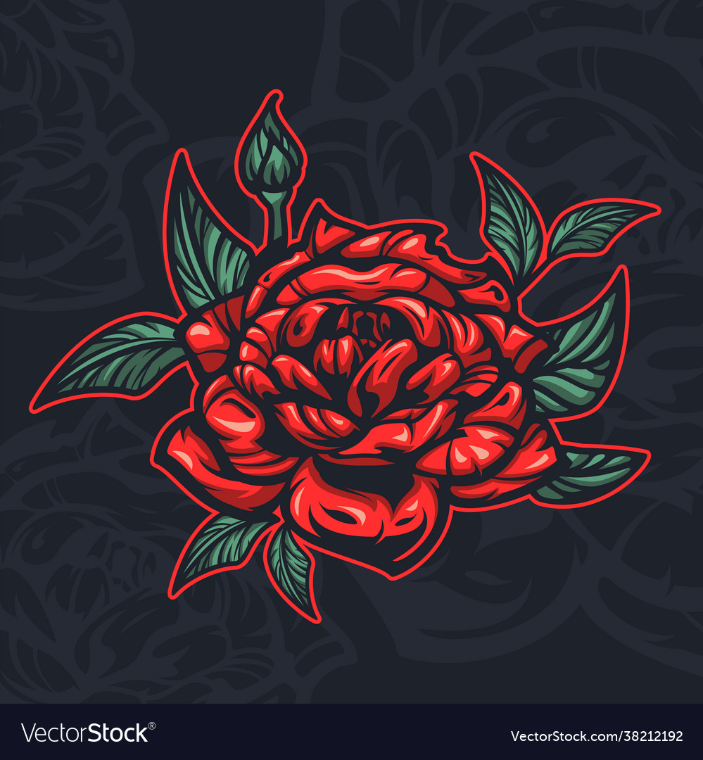 Colored rose flower Royalty Free Vector Image - VectorStock