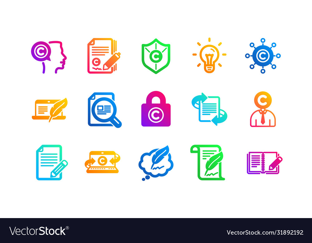 Copywriting icons copyright typewriter Royalty Free Vector