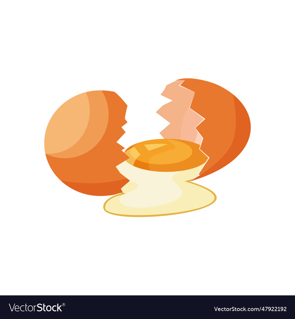 Cracked egg Royalty Free Vector Image - VectorStock