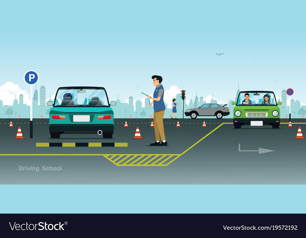 Driving school Royalty Free Vector Image - VectorStock
