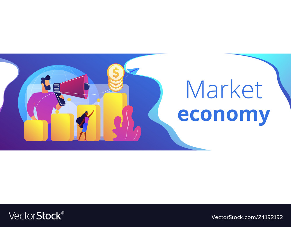 Economic development concept banner header Vector Image