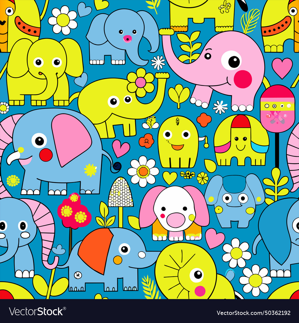 Elephant pattern design Royalty Free Vector Image