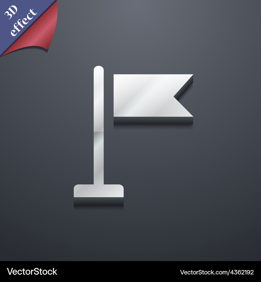 Flag icon symbol 3d style trendy modern design Vector Image