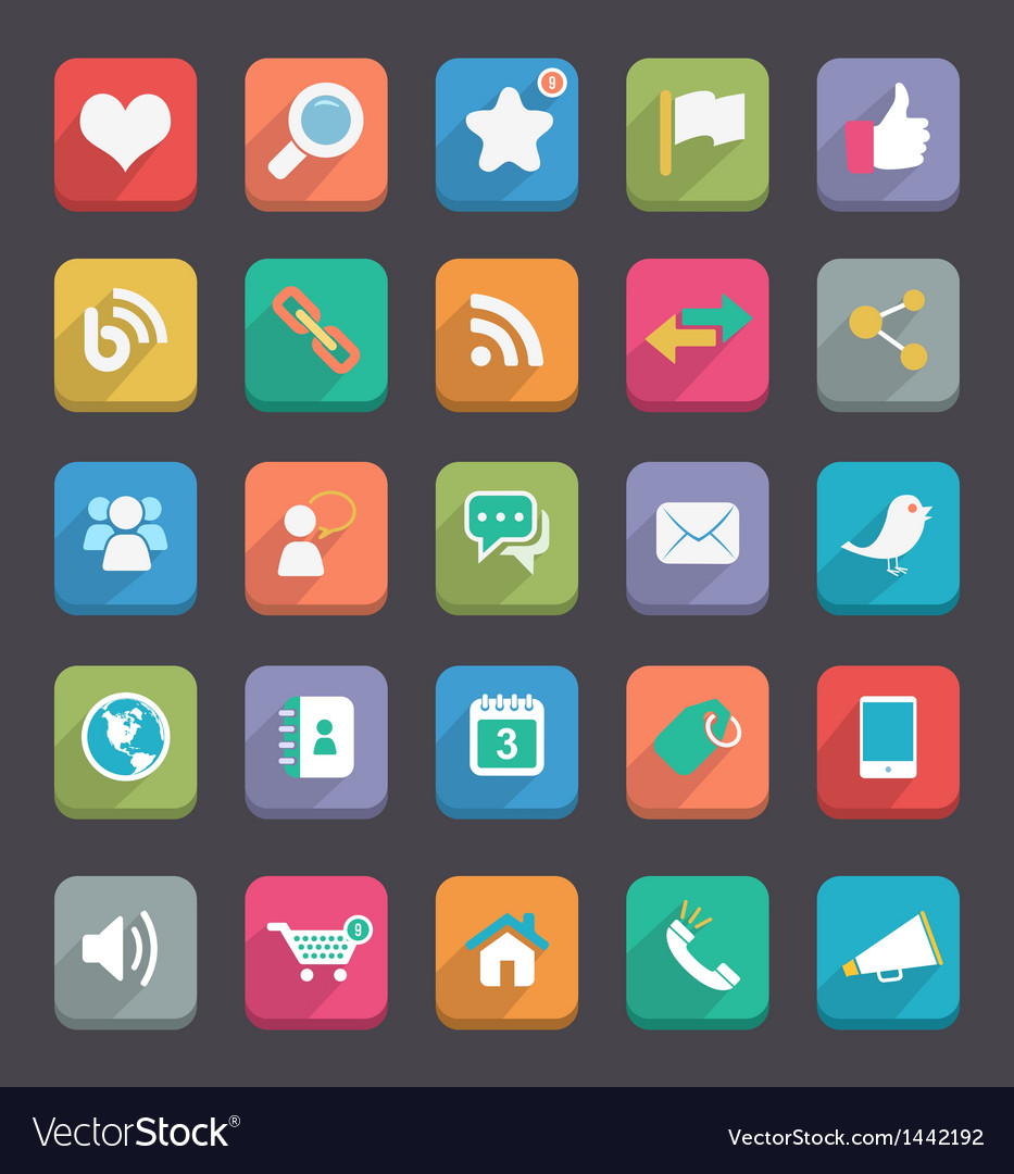 Flat Icons Royalty Free Vector Image - VectorStock