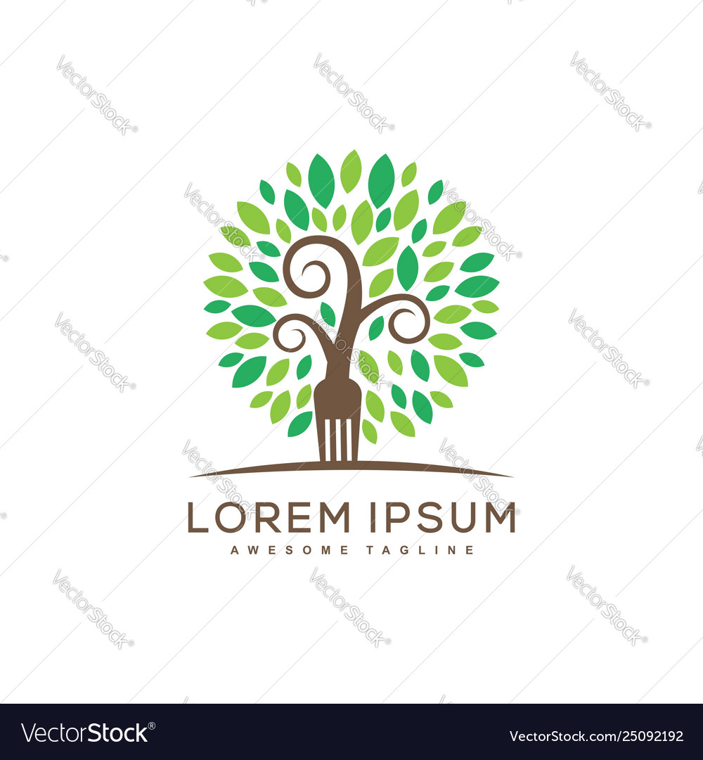 Fork tree design template Royalty Free Vector Image