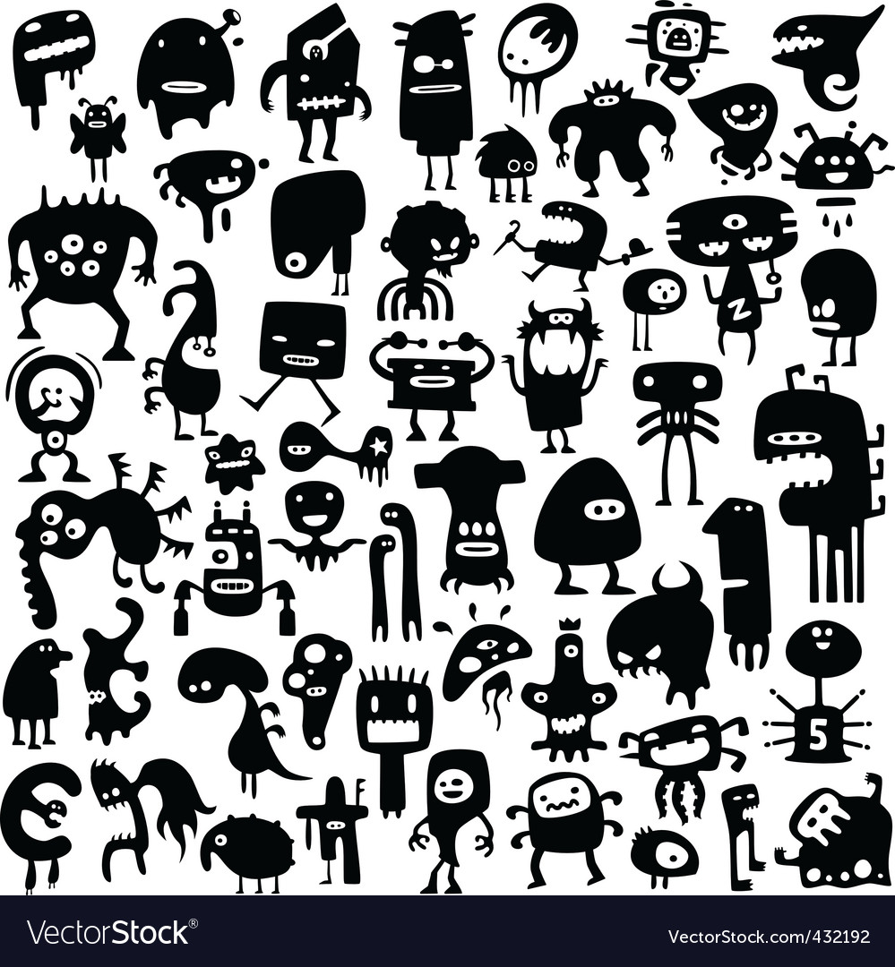 Funny Monsters Royalty Free Vector Image Vectorstock