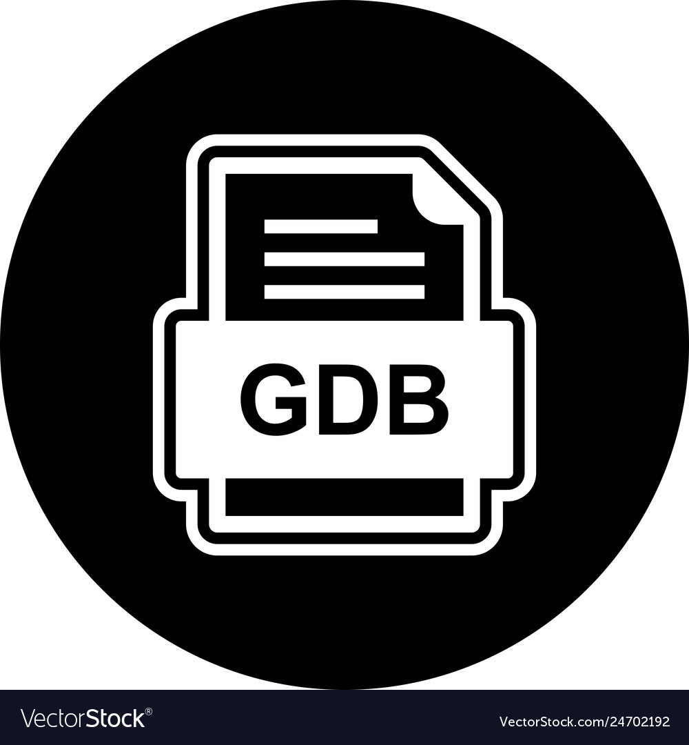 Gdb file document icon Royalty Free Vector Image