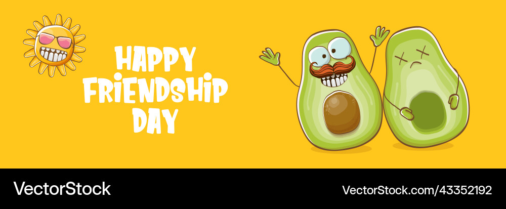 Happy friendship day cartoon comic horizontal Vector Image