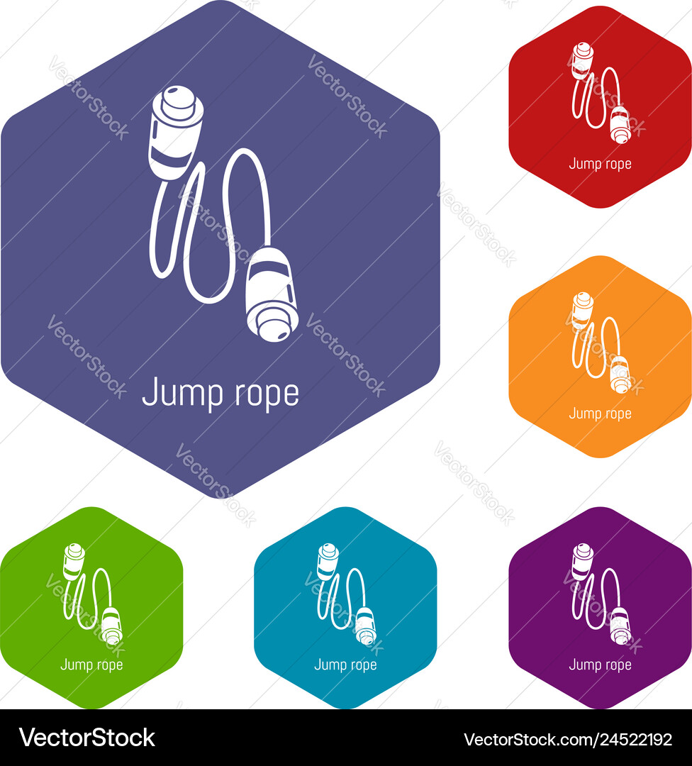 Jump rope icons hexahedron Royalty Free Vector Image
