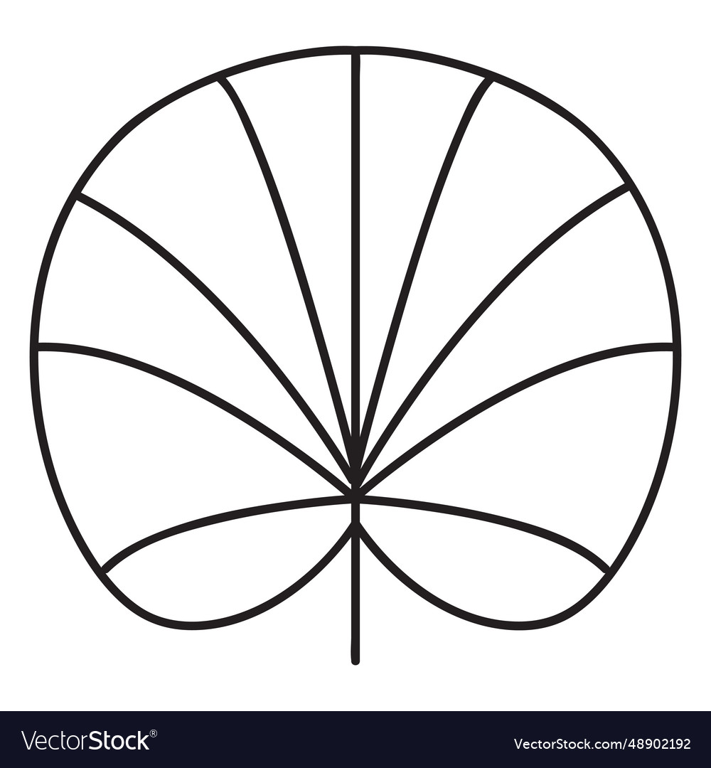 Leaf geometric lotus stroke Royalty Free Vector Image