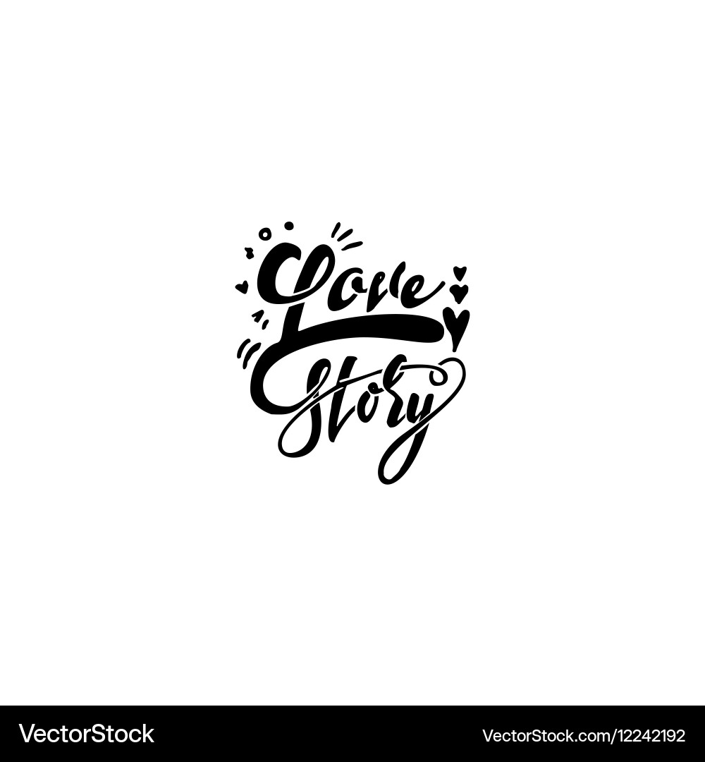 Love story hand-lettering text handmade Royalty Free Vector