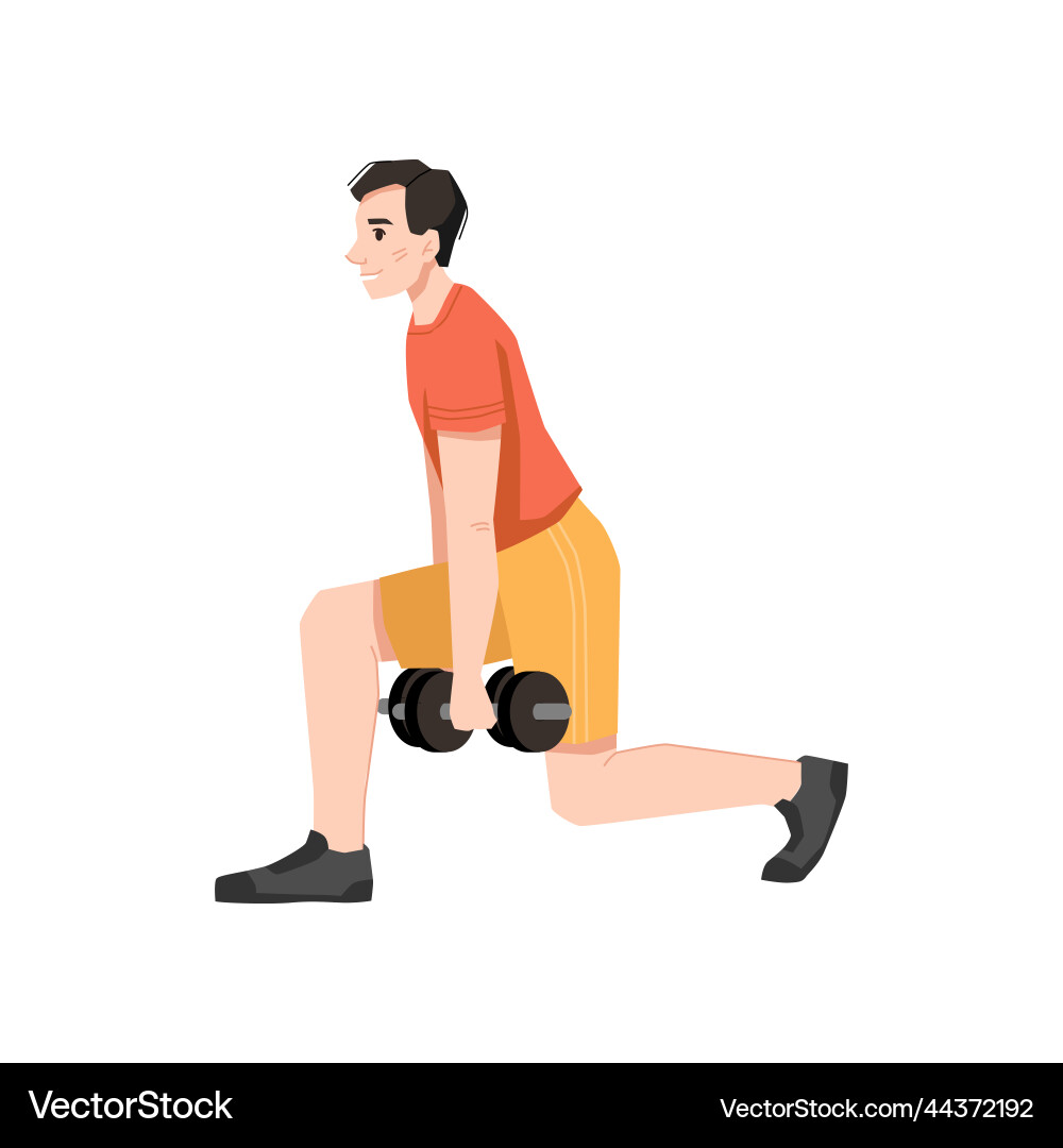 Man doing squats with weight of dumbbells Vector Image