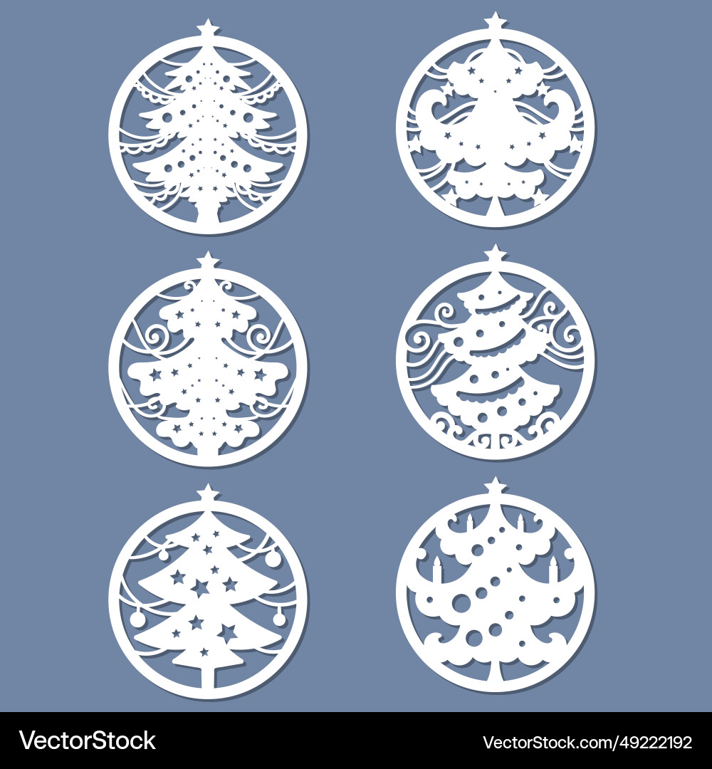 Openwork christmas balls a set of templates for Vector Image