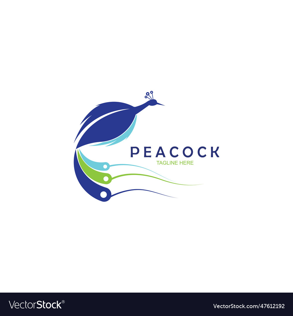 Peacock Logo Design Template Royalty Free Vector Image
