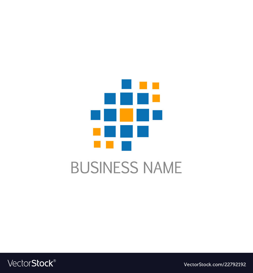 Square digital technology logo Royalty Free Vector Image