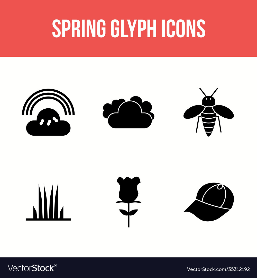 Unique spring icon set Royalty Free Vector Image
