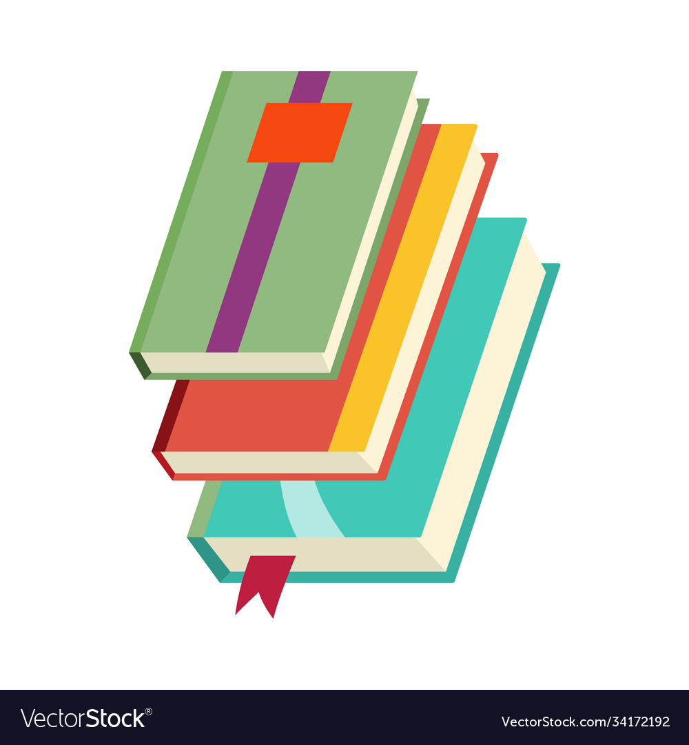 Various books stack books notebooks set for Vector Image
