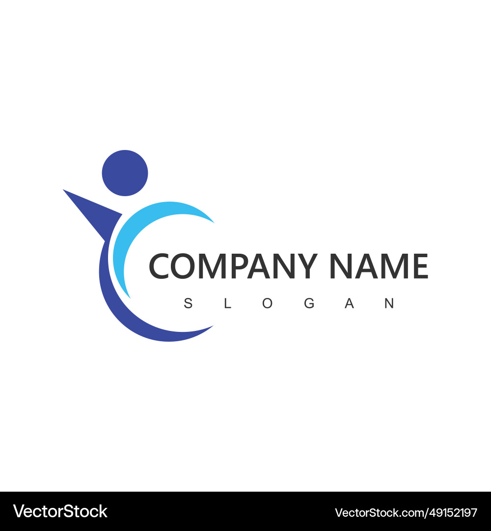 Abstract people logo flat design template Vector Image