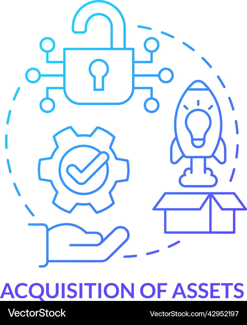Acquisition of assets blue gradient concept icon Vector Image