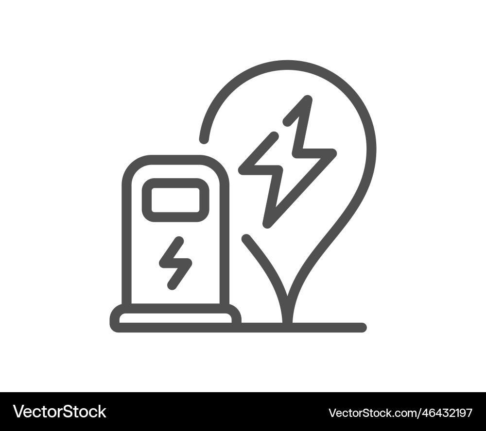 Charging station line icon car charge location Vector Image