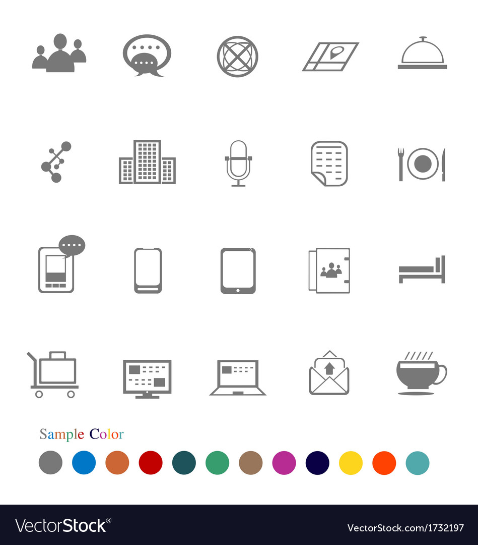 Collection icons set chat application Royalty Free Vector