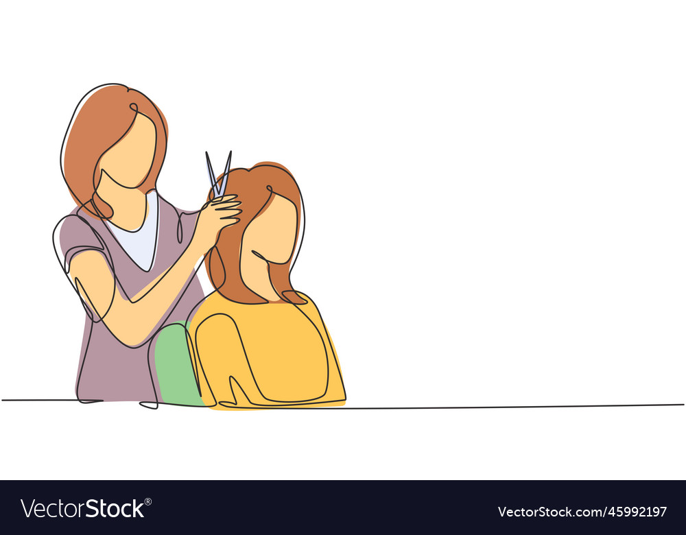 Continuous one line drawing going for change Vector Image