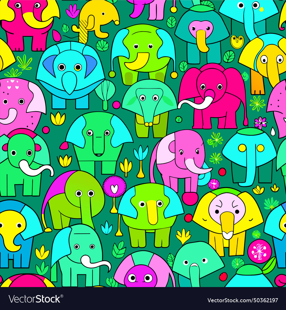 Elephant pattern design Royalty Free Vector Image