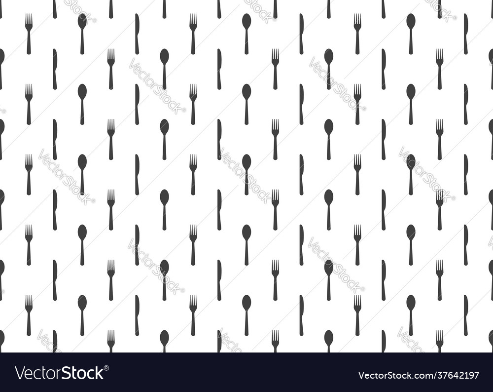 Fork knife spoon seamless pattern Royalty Free Vector Image