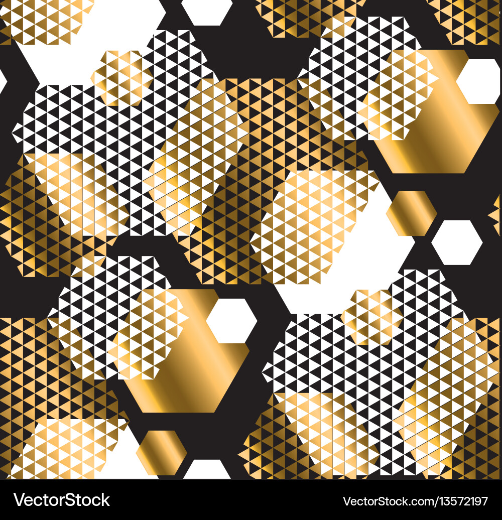 Gold and black color elegant repeatable motif Vector Image