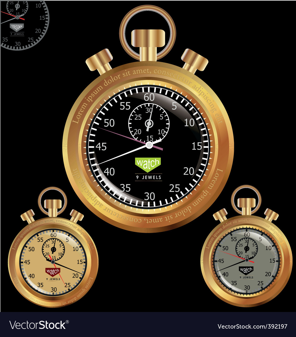 Golden stopwatch Royalty Free Vector Image - VectorStock