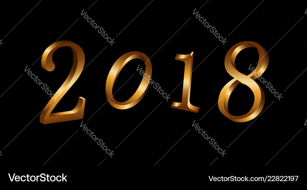 Happy new year golden numbers Royalty Free Vector Image