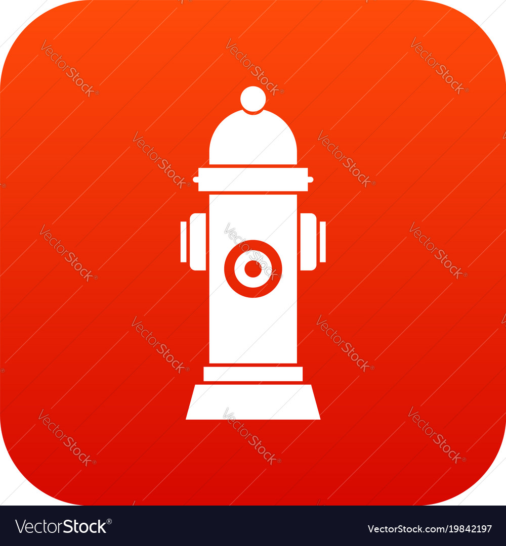 Hydrant icon digital red Royalty Free Vector Image