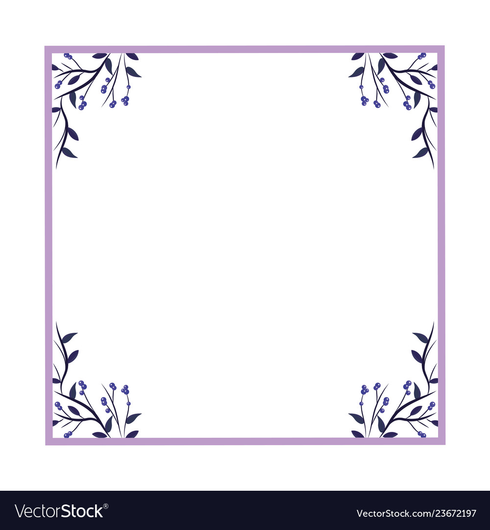 Leaves branches frame Royalty Free Vector Image