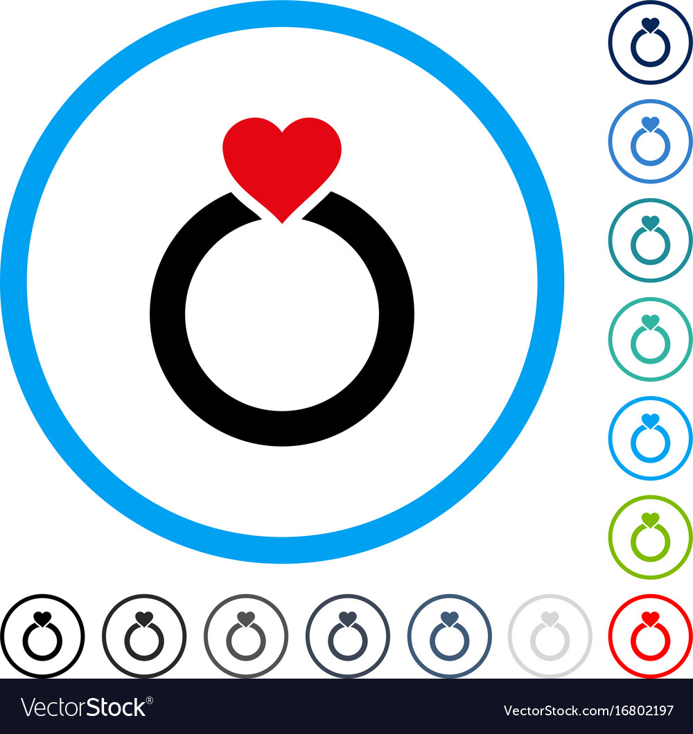 Love ring rounded icon Royalty Free Vector Image