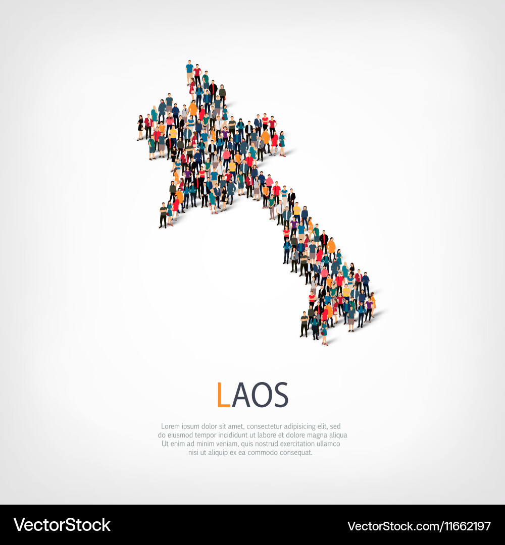 People map country laos Royalty Free Vector Image