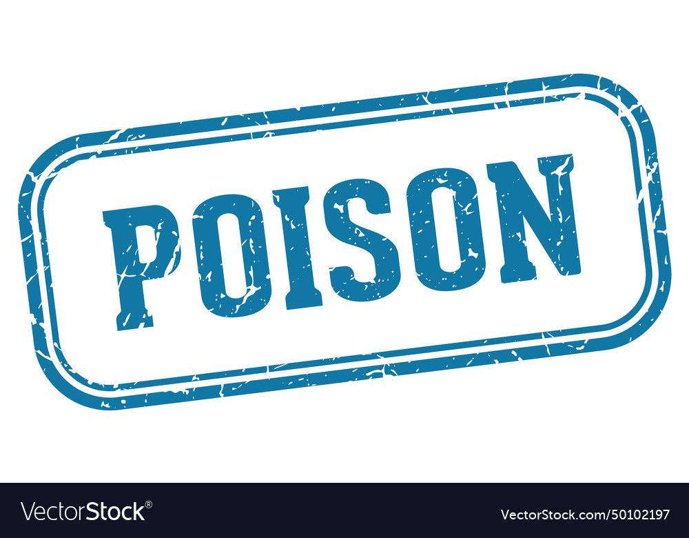 Poison stamp rectangular on white Royalty Free Vector Image