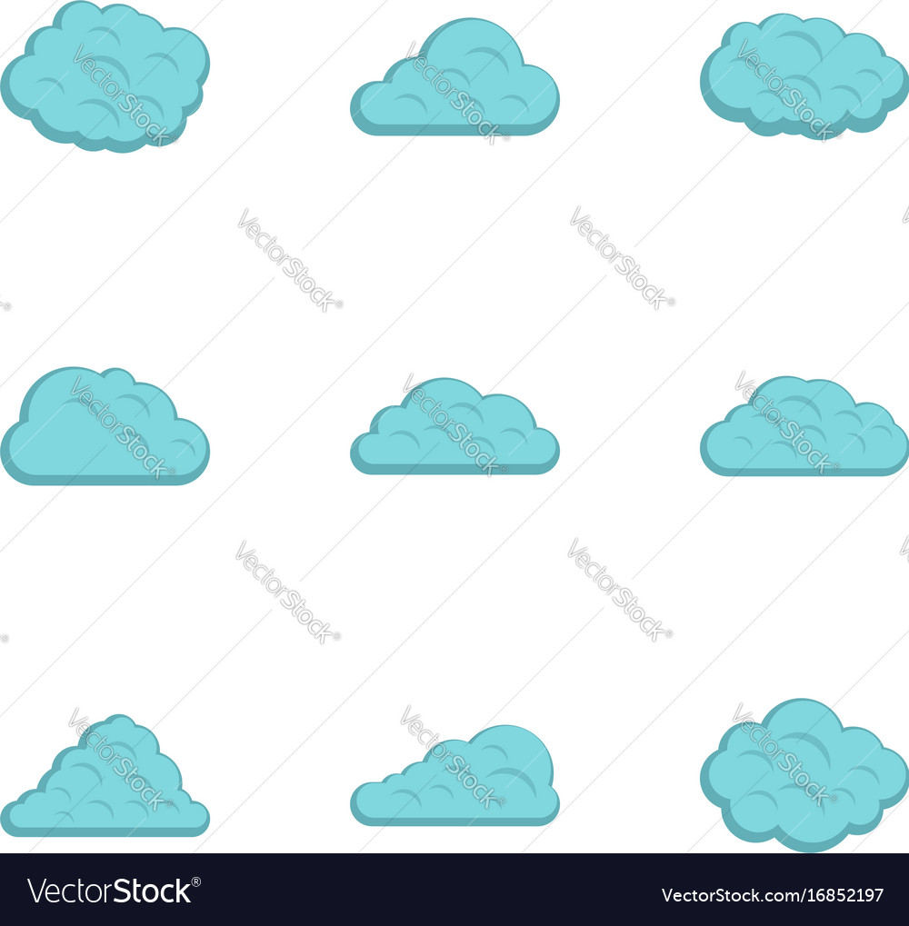 Rain cloud icon set flat style Royalty Free Vector Image
