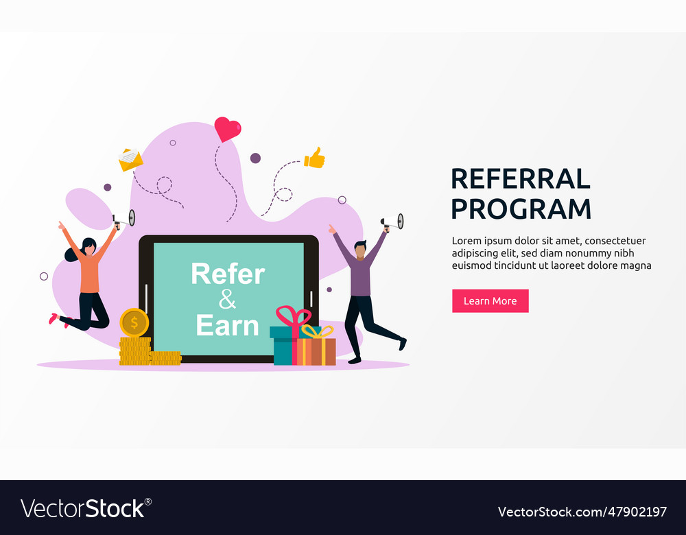 Referral program concept affiliate partnership Vector Image