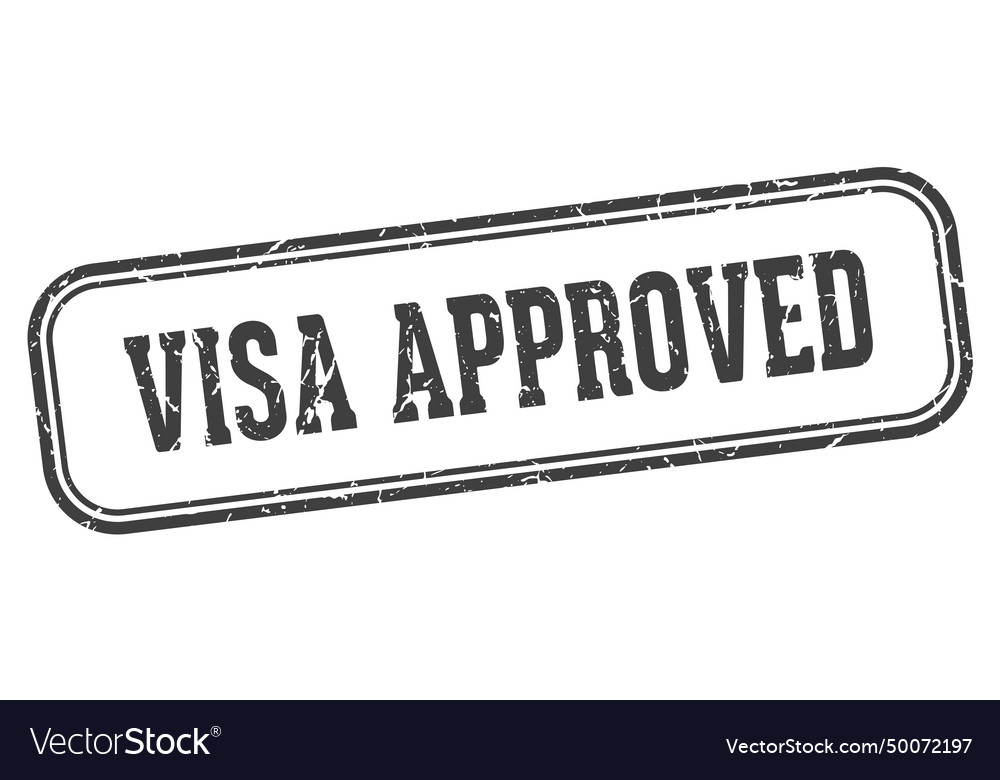 Visa approved stamp rectangular Royalty Free Vector Image