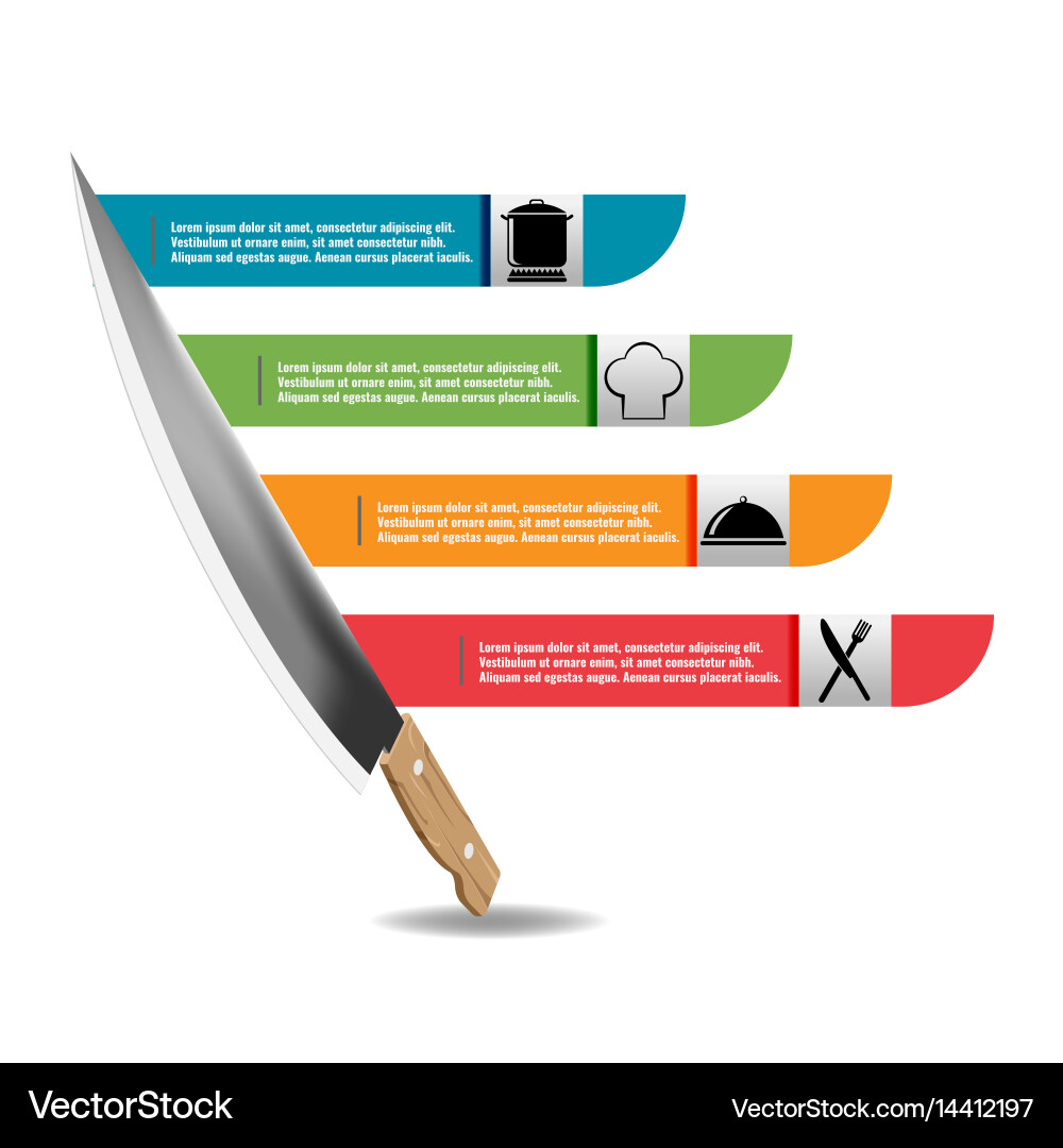 Wood kitchen knife graphic template Royalty Free Vector
