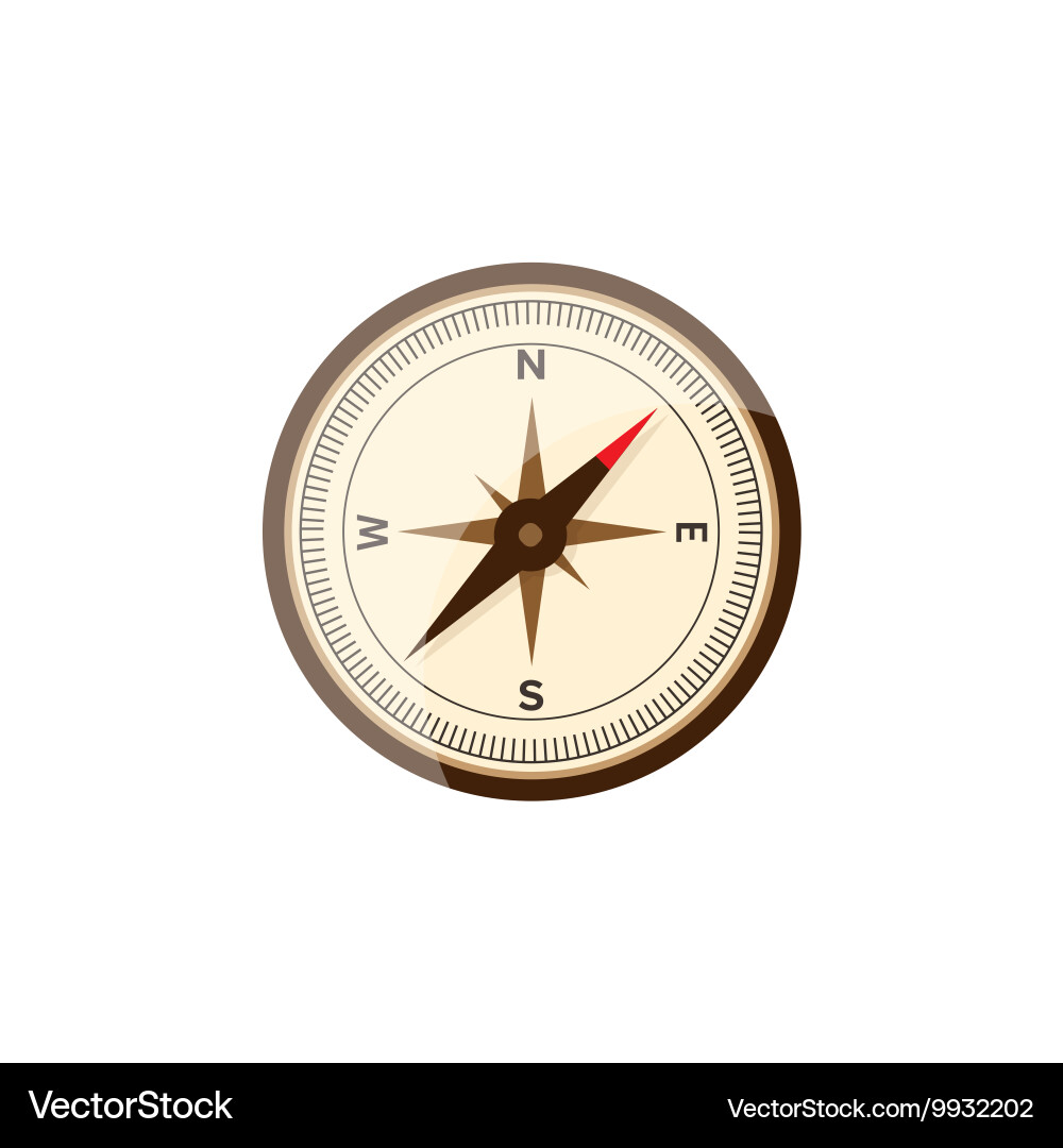 Compass in a flat style travelhiking camping Vector Image