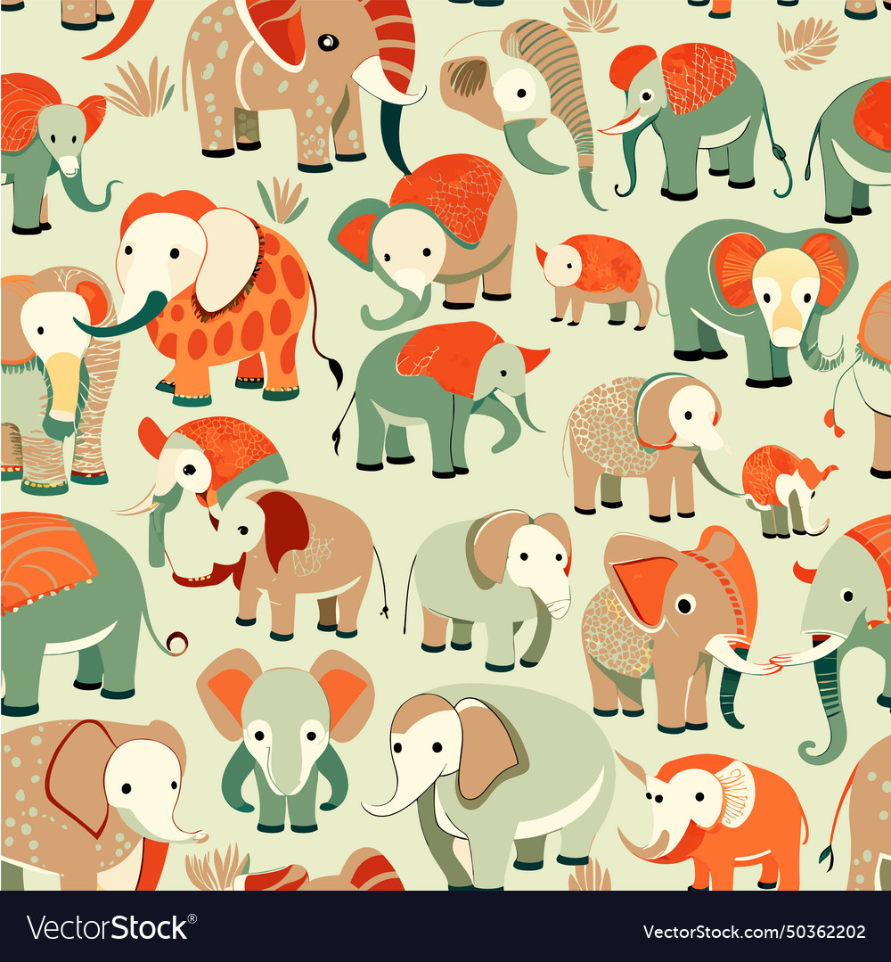 Elephant pattern design Royalty Free Vector Image